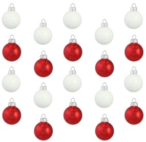 Set vánočních ozdob v nové červené a porcelánové bílé barvě