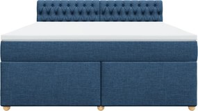 Box spring postel s matrací modrá 180x200 cm textil 3289072