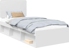 Rám postele s čelo Bílá 90 x 200 cm Masivní borové dřevo 3412533