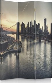 Paraván oboustranný otočný, Brooklyn Bridge v New Yorku 110x170