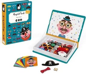 JANOD Magnetická knížka Magnetibook Zábavné obličeje - Chlapci / 70 ma