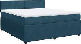 Box spring postel s matrací modrá 180 x 200 cm samet 3287804