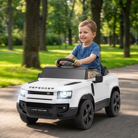 AIYAPLAY elektrické dětské SUV Land Rover Defender 12 V dálkové ovládání Zavěšení Plynulý start 2,7-4,5 km/h Bílá