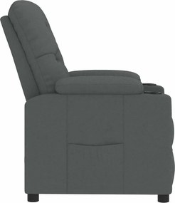 Polohovací křeslo tmavě šedé textil 339103