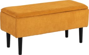HOMCOM úložná lavička 47L s polyesterovým potahem do ložnice a předsíně, 95x38x45cm, Oranžová | Aosom