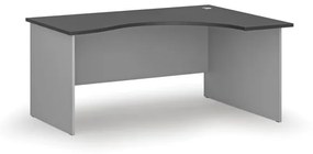 Ergonomický kancelářský pracovní stůl PRIMO GRAY, 1600 x 1200 mm, pravý, šedá/grafit