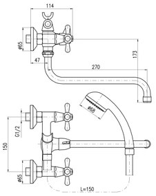 RAV Slezák MK153.5/1 - Vanová sada s baterií MORAVA lesklý chrom