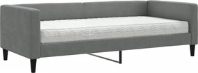 vidaXL Válenda s matrací 90 x 200 cm textil [3196561] Barva: světle šedá