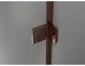 Mexen Lunar T, sklápěcí sprchový kout levý 110 x 110 cm, 8mm čiré sklo, profil růžové zlato, 834T-110-110-60-00-L