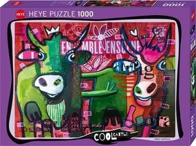 HEYE Puzzle Pruhované krávy / 1000 dílků / 70 x 50 cm