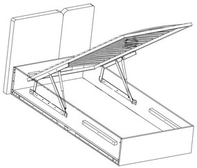 Studentská postel 90x200cm s úložným prostorem Hailee - zelená/šedá