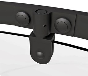Čtvrtkruhový sprchový kout s jednokřídlými otevíracími dveřmi JANDIS 1950 mm 870–890 640 Transparent S Černý elox JANDIS/900 N0801