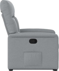 Zvedací polohovací křeslo světle šedé textil 3303032