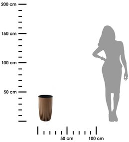 PLASTOVÝ KVĚTINÁČ STRIPPED ECO 42X25 CM HNĚDÁ