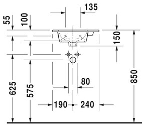 Duravit ME by Starck - Umyvátko do nábytku 430x300 cm, bílá 0723430000