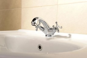 Aqualine VICTORIA umyvadlová stojánková retro baterie kohoutková, chrom VC02