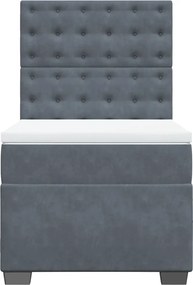 Box spring postel s matrací tmavě šedá 100x200 cm samet 3290847