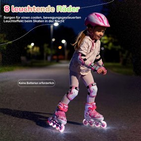 Costway Inline brusle Dětské 4 Nastavitelné velikosti Inline brusle se –