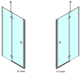 Polysan FORTIS LINE sprchové dveře do niky 1300mm, čiré sklo, levé FL1413L