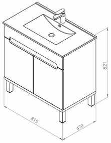 BPS-koupelny Koupelnová skříňka s keramickým umyvadlem Orion L 80
