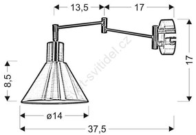 Candellux Nástěnná lampa COPENHAGEN 1xE14/40W/230V CA0397