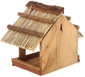 Krmítko pro ptáky Wood, 22,5x27,5x17,5 cm, dřevo, hnědá