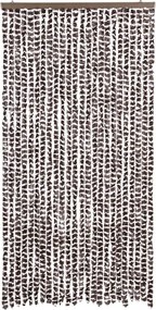 Závěs proti hmyzu hnědý a bílý 100 x 220 cm Chenille 325453