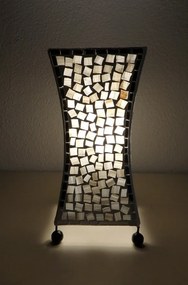Stolní lampa  bílá DEWI , mozaiková, ruční práce