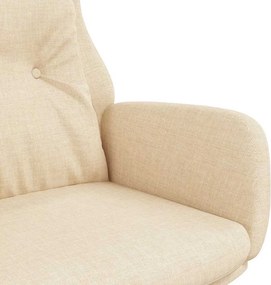 Relaxační křeslo krémové textil 341292