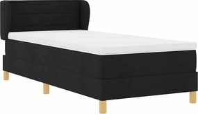 Postel s boxspringem s matrací s čelo Černá 90 x 190 cm textil 3340124