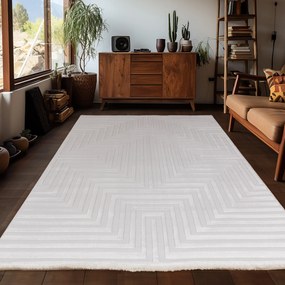 Ayyildiz, Kusový koberec Sahara 1111 Cream, 200x290, bílá, obývací pokoj