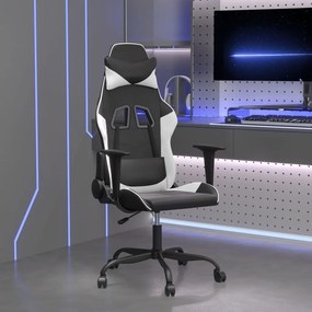 Herní židle černá a bílá umělá kůže 3143646