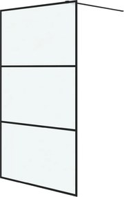 Sprchová zástěna walk-in černá 115 x 195 cm mléčné ESG sklo 152113
