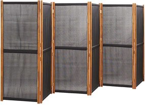 6dílný paraván černý 420 x 180 cm 319182
