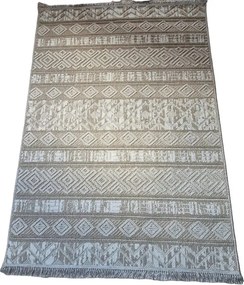 HU Béžový pruhovaný koberec Boho 881-B Rozměr: 60x100 cm