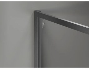 Mexen Kioto-F, sprchová zástěna s rámem 125 x 202 cm, 8 mm čiré sklo, grafitový profil, 800-125-104-66-00
