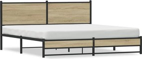 Kovový rám postele bez matrace dub sonoma 180 x 200 cm 3301395