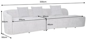 Invicta Třímístná pohovka ATELIER šedá 330 cm 46547