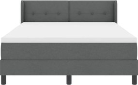 Postel s boxspringem s polštářem Tmavě šedá 190 x 140 cm textil 3341098
