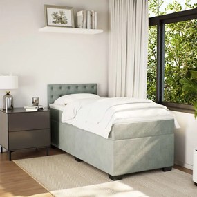Box spring postel s matrací světle šedá 80 x 200 cm samet 3288474