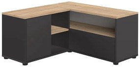 TV stolek v dekoru dubu v černo-přírodní barvě 90x45 cm Angle – TemaHome