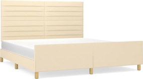 Rám postele bez matrace krémový 160 x 200 cm textil 3125151