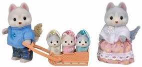 Figurky sylvanian families rodina husky s trojčaty