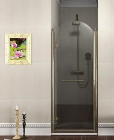 Gelco ANTIQUE sprchové dveře otočné, 800mm, levé, ČIRÉ sklo, bronz, světlý odstín GQ1280LCL
