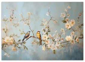 Fototapeta, Ptáci na větvi Chinoiserie - 254x184 cm