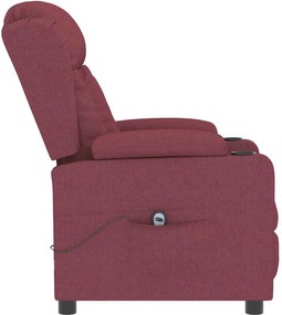 Elektrické polohovací křeslo vínové textil 3098780
