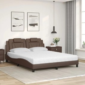 Postel Viana s matrací hnědá 160 x 200 cm umělá kůže 3208805