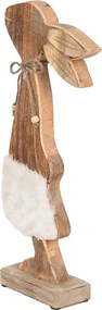 Dřevěná dekorace socha králíčka na podstavci - 18*6*40 cm