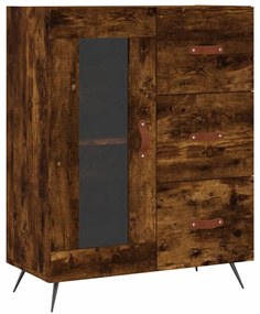 Skříň highboard kouřový dub 69,5 x 34 x 180 cm kompozitní dřevo - Default Title