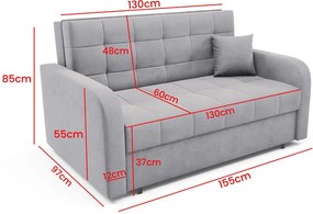 Třímístná rozkládací pohovka s funkcí spaní a úložným prostorem Haven III 155 cm